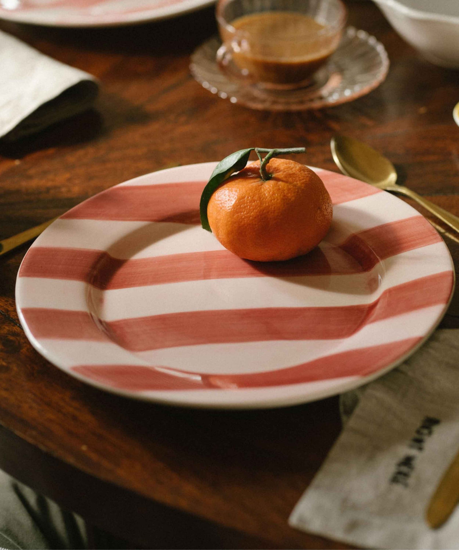 Stripes Hand Painted Dinner Plate - Set of 4